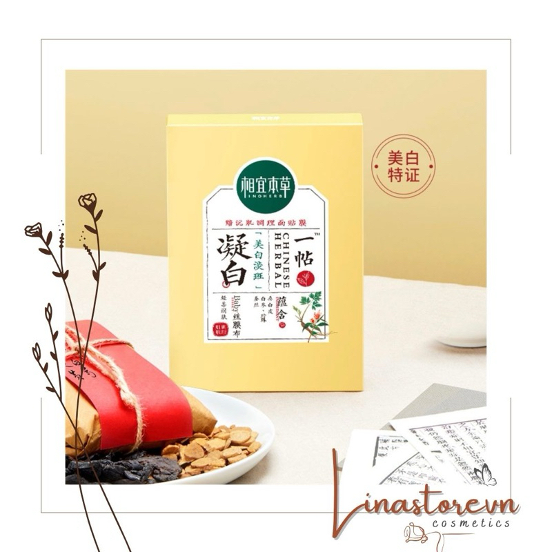 Mặt nạ lụa INOHERB nicotinamide thảo dược Trung Hoa dưỡng trắng sáng ...