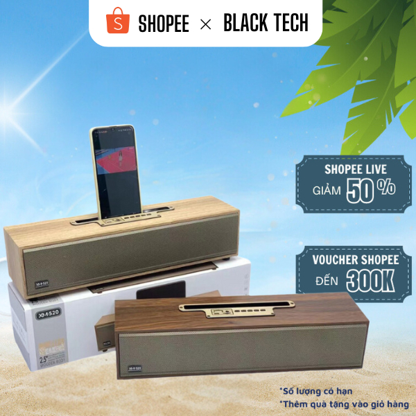 Loa bluetooth XM520 new 2024 Siêu Bass, Loa Để Bàn vỏ gỗ 20W thiết kế ...