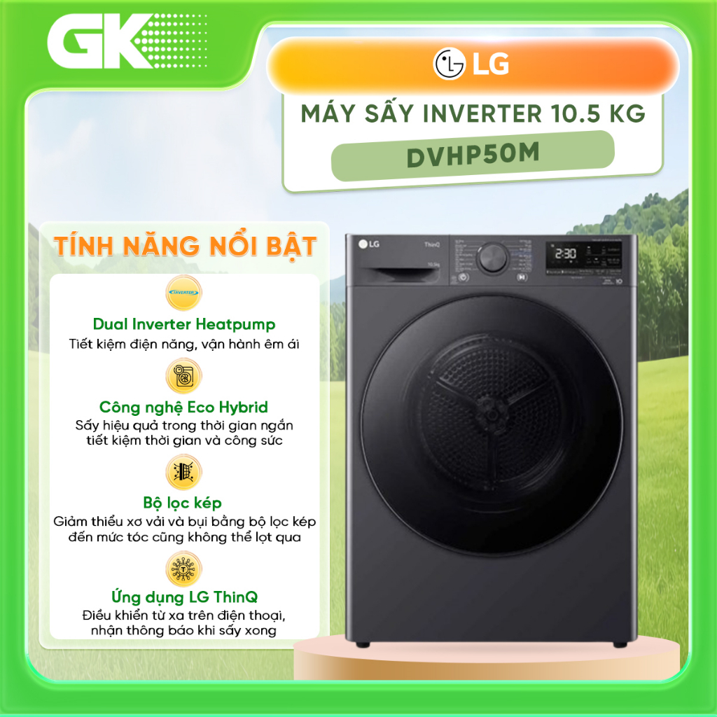 DVHP50M - Máy Sấy Bơm Nhiệt LG DUAL Inverter Heat Pump™ 10.5 Kg DVHP50M - Bảo Hành Chính Hãng ...