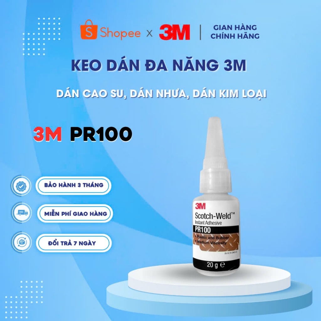 Keo Dán Đa Năng 3M PR100 ,3M Scotch-Weld 20g Dán Giày Dép Da, Kim Loại, Gỗ, Sành Sứ,Cao Su Siêu ...