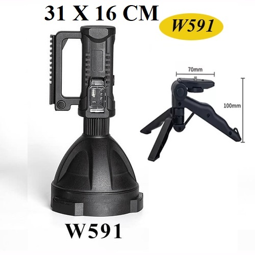 Đèn pin cầm tay siêu sáng chiếu xa 1000m chống thấm nước có chân đế W591 dung lượng 8000mAh ...