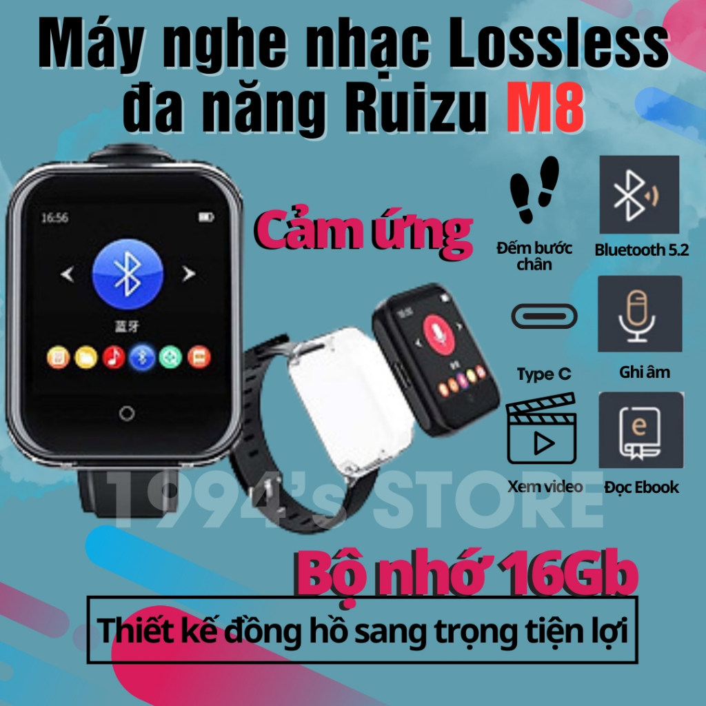Bản 2025 Ruizu M8 Máy Nghe Nhạc Smart Watch MP3/MP4 - Kiêm đồng đồ ...