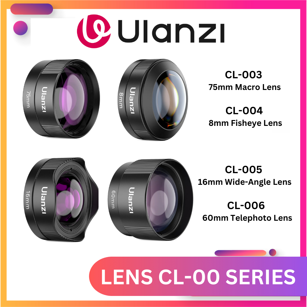 ULANZI CL-003 (Lens 75mm) / CL-004 (Lens 8mm) / CL-005 (Lens 16mm) / CL-006 (Lens 60mm) - Lens ...
