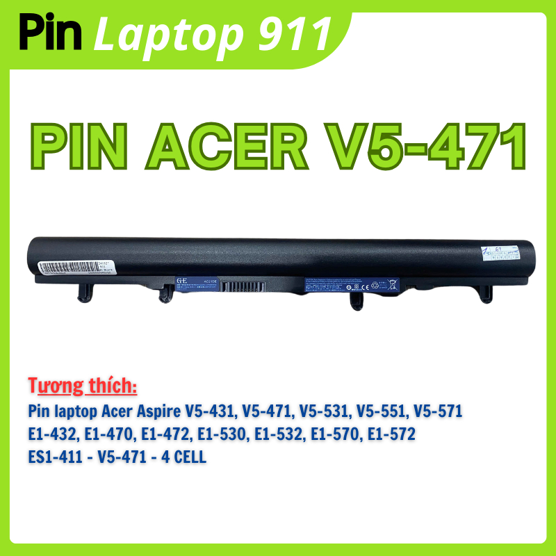 Pin laptop Acer Aspire V5-431, V5-471, V5-531, V5-551, V5-571, E1-432, E1-470, E1-472, E1-530 ...