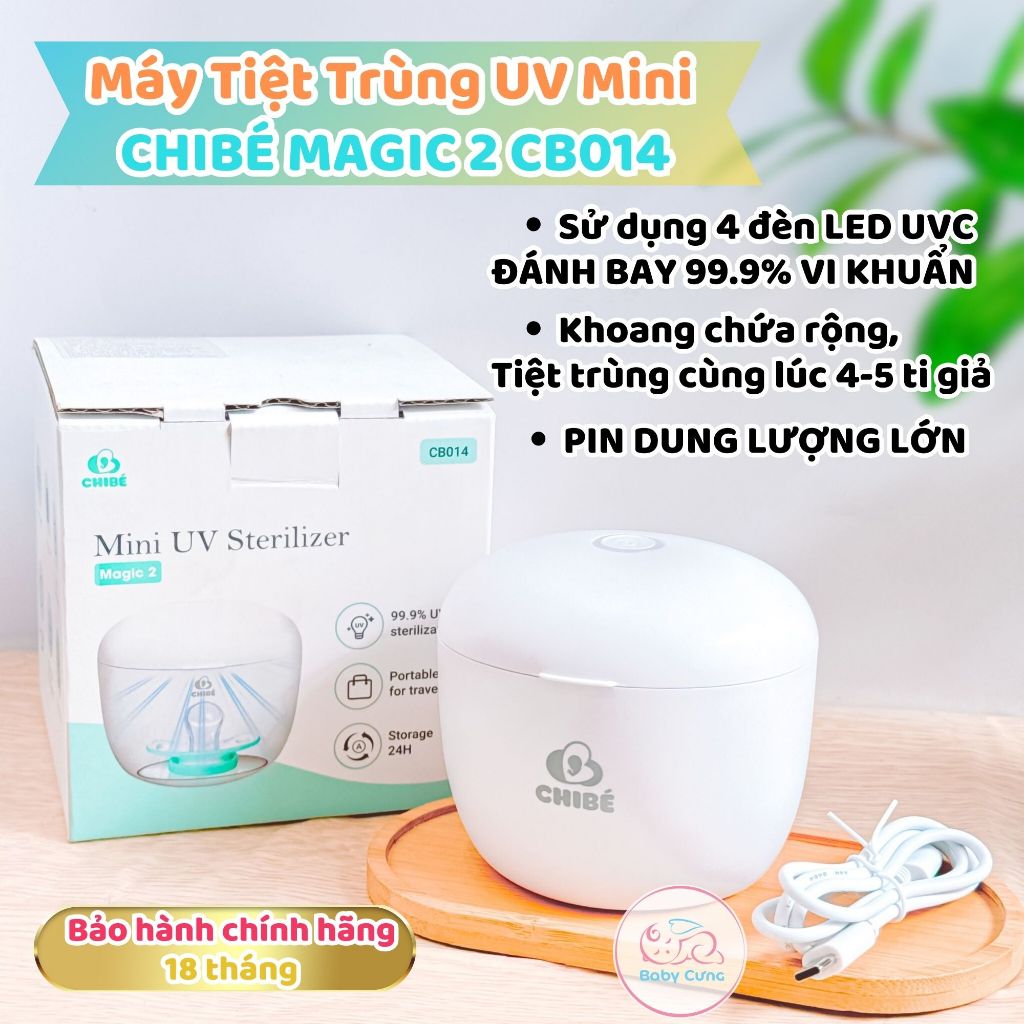 Máy tiệt trùng UV mini CHIBÉ CB014 dễ dàng mang ra ngoài, tiệt trùng ...