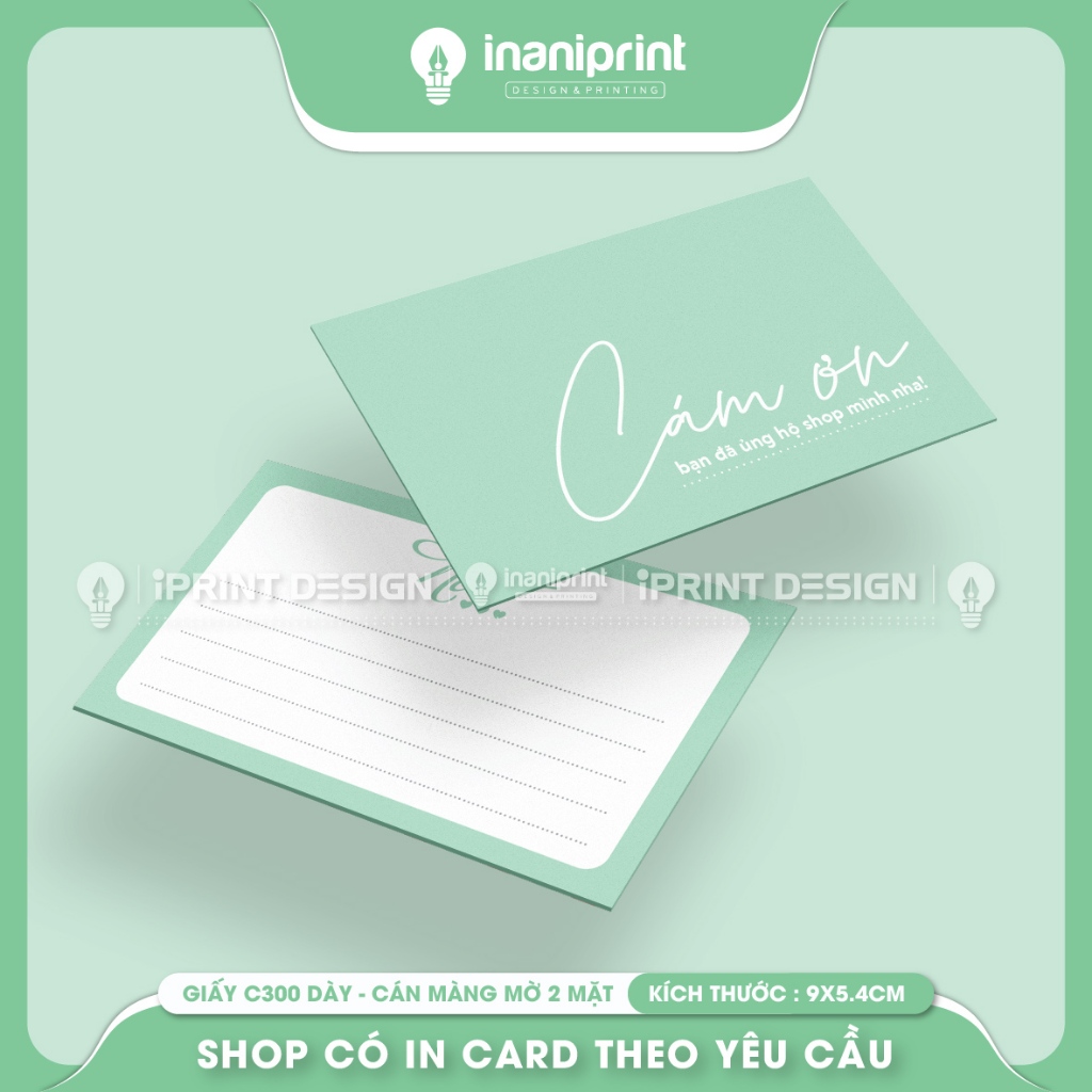 Card Cám Ơn Mặt Sau Note Ghi Chú, Thiệp Cám ơn Giấy Note - NOTE XANH ...