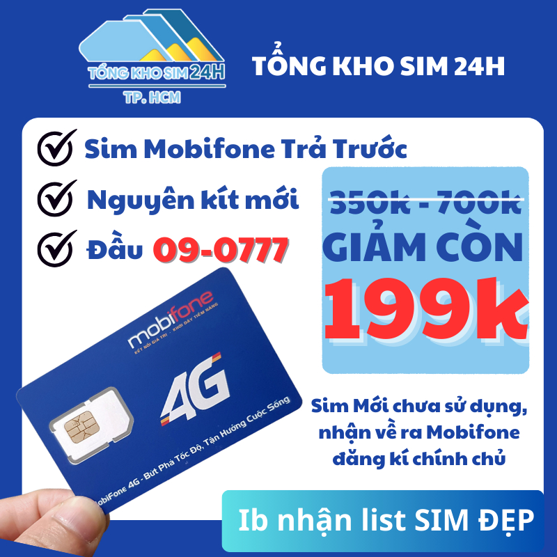 [Sale còn 199k] Sim Mobifone Số Đẹp Đầu 09 - 0777 Dễ nhớ, Sim Phong ...