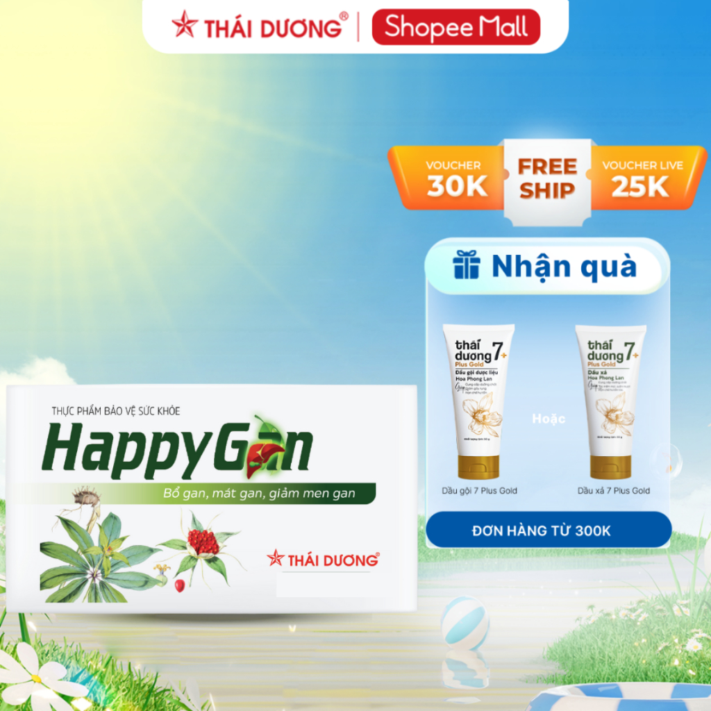 Happygan (Hộp 05 vỉ x 6 viên) Sao Thái Dương -giúp hỗ trợ bổ gan, mát ...