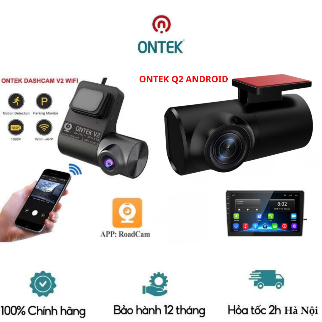Camera Hành Trình ô tô ONTEK V2, kết nối WIFI điện thoại và Màn Hình ...