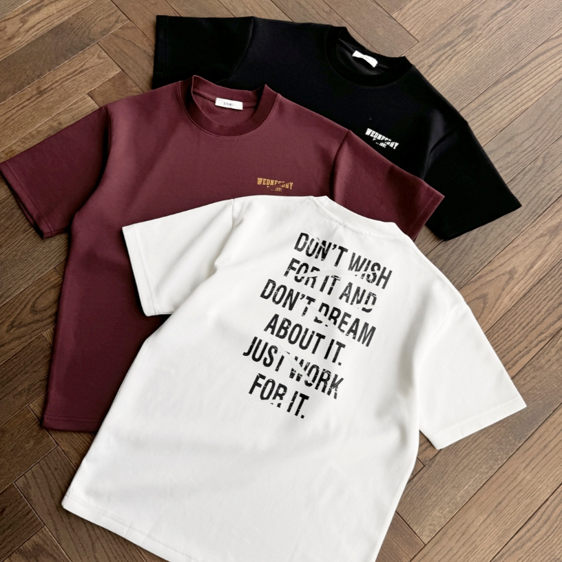 Áo cộc thun nỉ WED DNST 8701, form regular, phong cách trẻ trung, năng ...