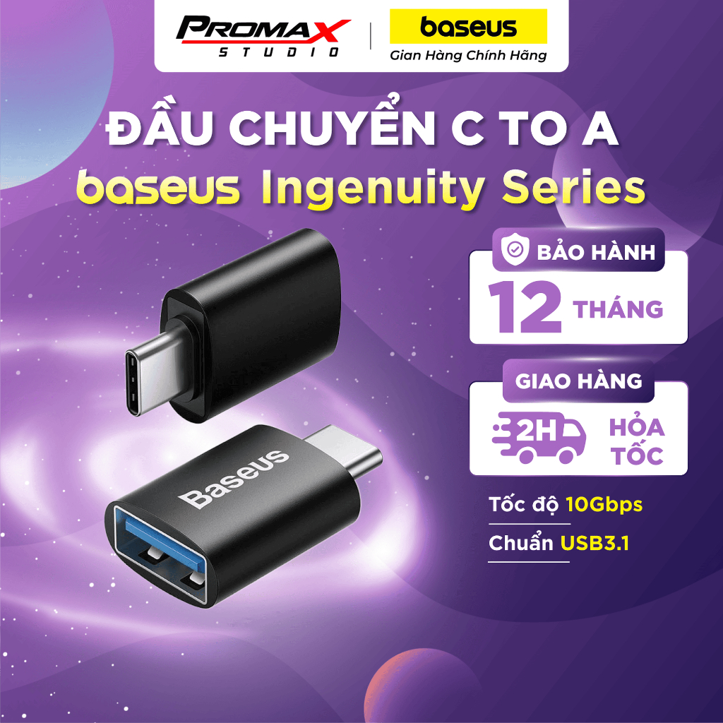 Đầu chuyển OTG Type C to USB 3.1 tốc độ cao Baseus Ingenuity Series ...