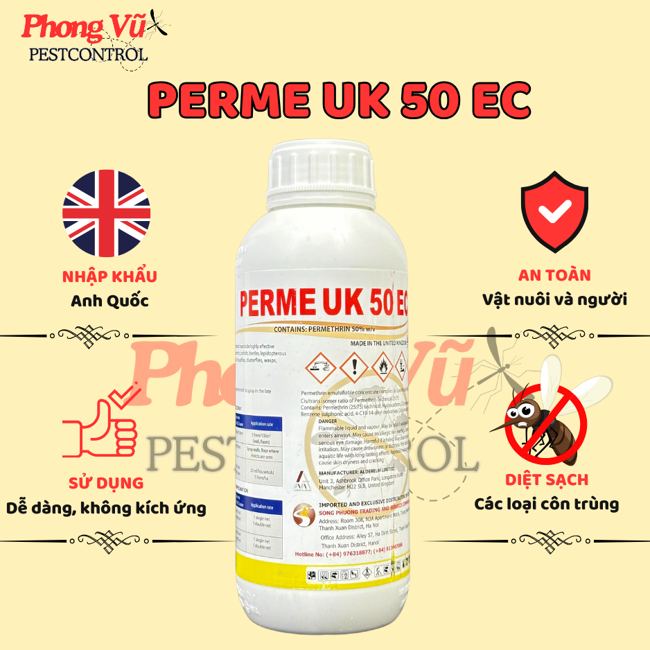 Chế phẩm diệt côn trùng: ruồi, muỗi, kiến, gián nhập khẩu Perme Uk ...