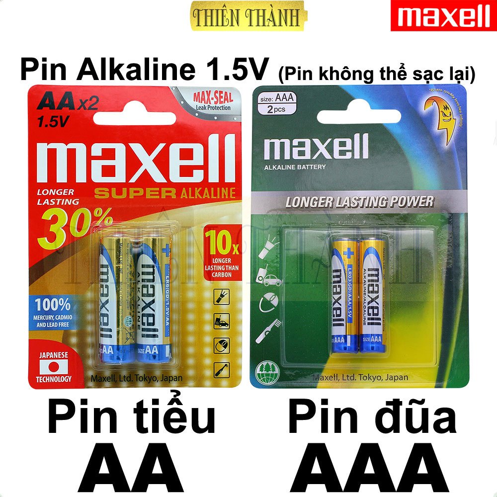 Pin tiểu pin đũa Maxell 1.5V,alkaline(kiềm),AA(LR6),AAA(LR03) | Shopee Việt Nam