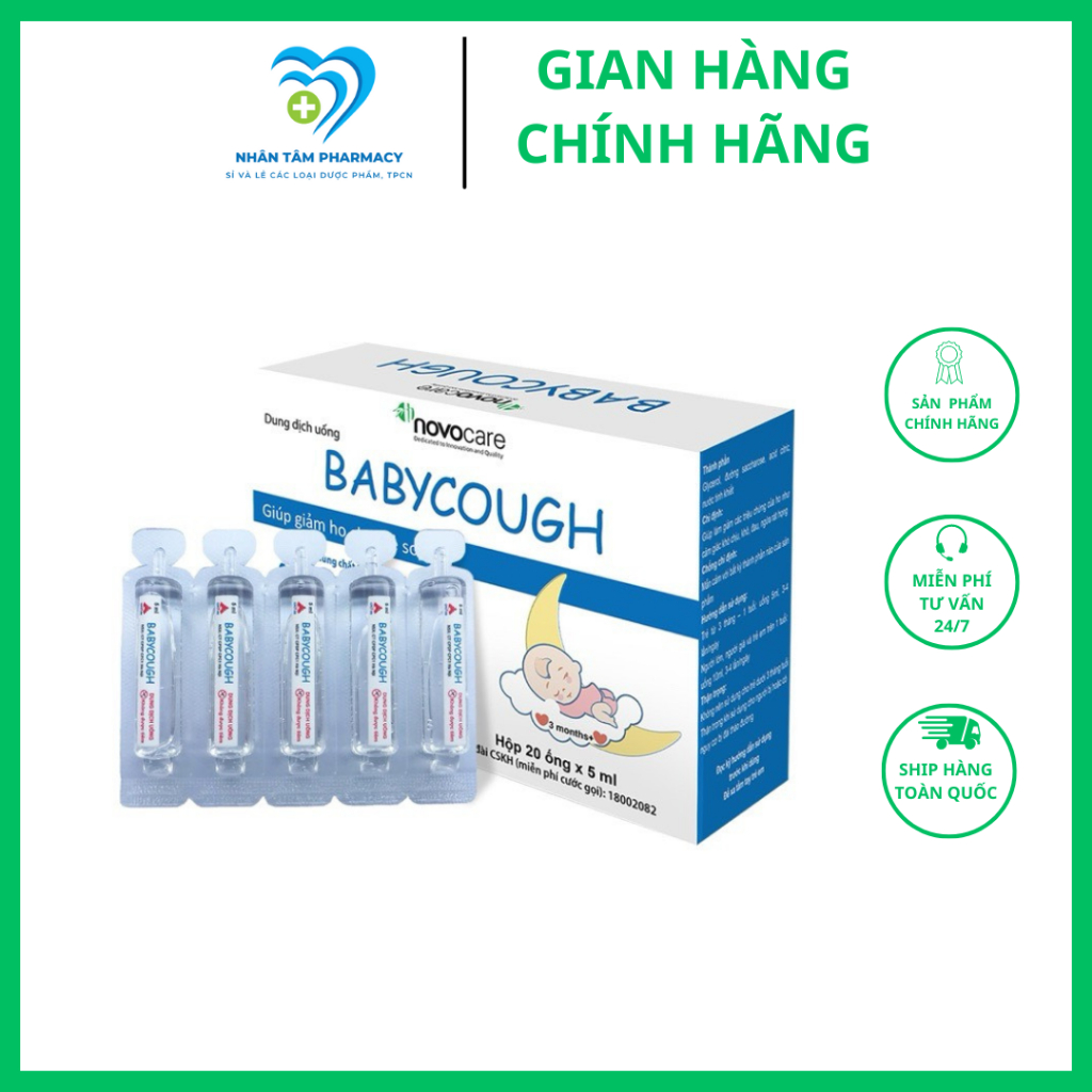 SIRO HO NOVOCARE BABYCOUGH HỘP 20 ỐNG - HỖ TRỢ GIẢM HO NHANH CHO BÉ ...