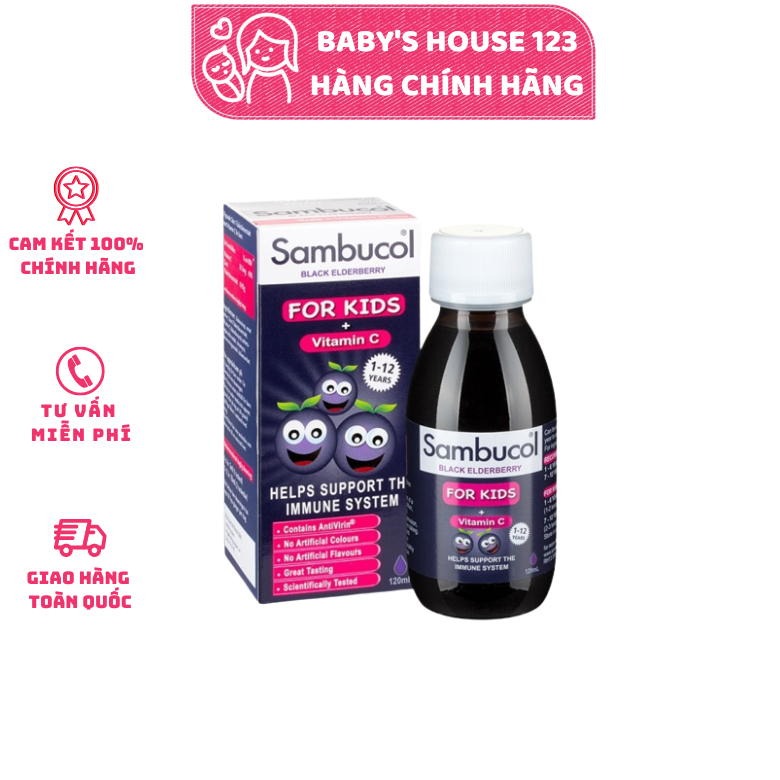 Siro Sambucol Liquid For Kids + Vitamin C Anh Quốc Tăng Đề Kháng Cho Bé ...
