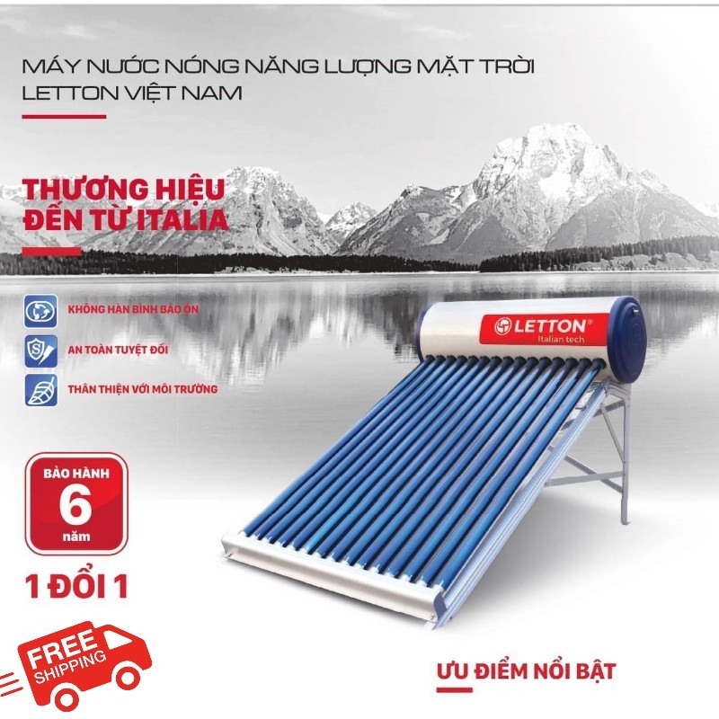 Máy nước nóng năng lượng mặt trời LETTON 160 lít 58-15 phiên bản Luxury ...