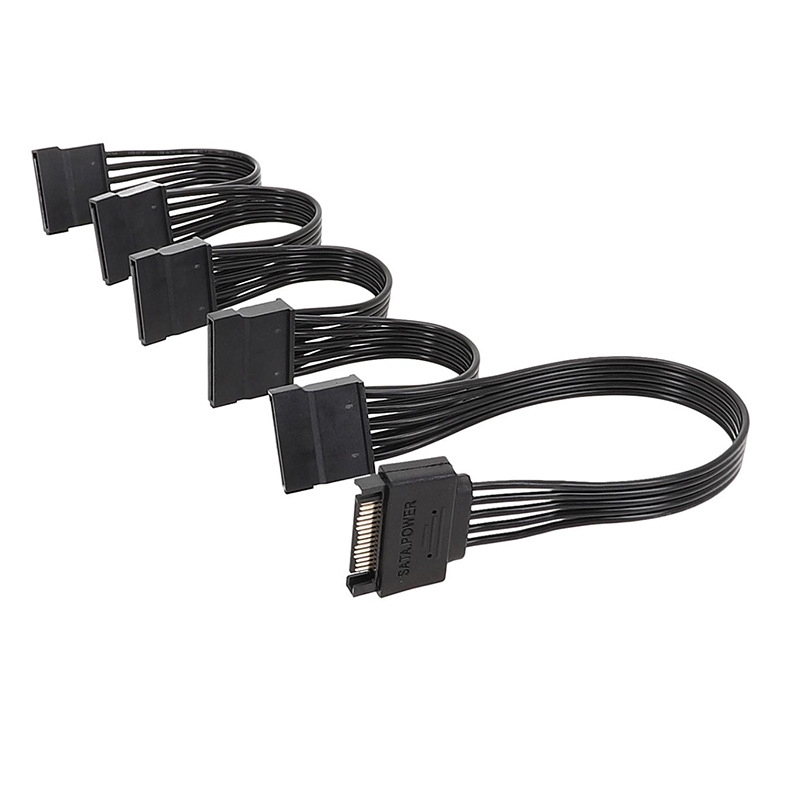 Dây cáp chia nguồn SATA 1 ra 5 đầu SATA 18 AWG 15 Pin, mở rộng nguồn ...