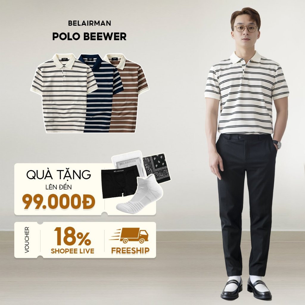 Áo polo nam BEEWER, chất vải CVC JACQUARD dệt kim , kiểu dáng classic, nam tính, sang trọng ...