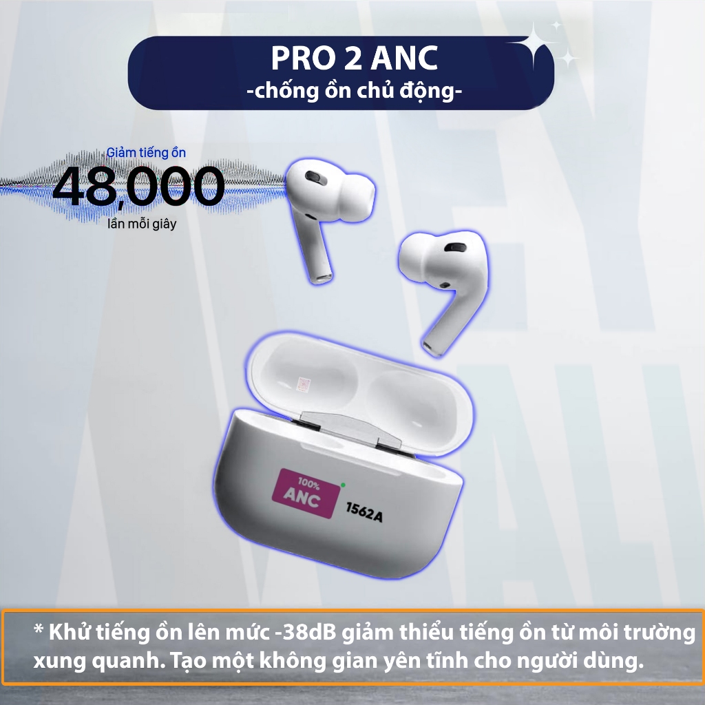 [Tặng Case] Tai nghe Pro2 ANC hàng xáchtay Nhật cao cấp, chống ồn chủ ...