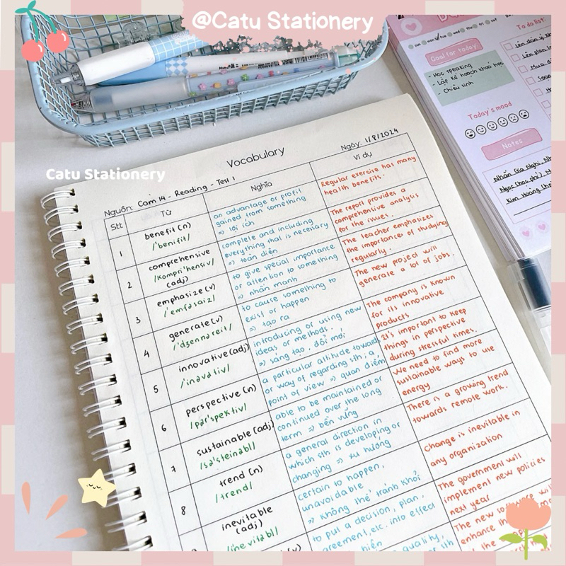 Sổ tay học từ vựng tiếng Anh My Vocabulary notebook học 1400 từ layout ...