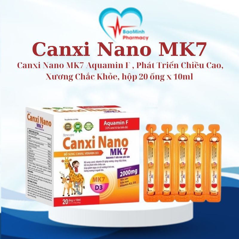 Canxi nano K2 D3 MK7 aquamin F tảo biển đỏ - Bổ sung canxi cho bé vitamin D3 giúp xương răng ...