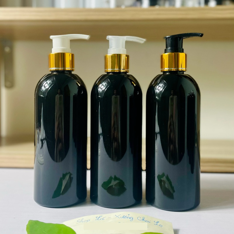 Chai Lọ Nhựa Cocoon Màu Đen 300ml Đủ Kiểu Vòi Nhấn-Xịt Phun Sương-Nắp ...