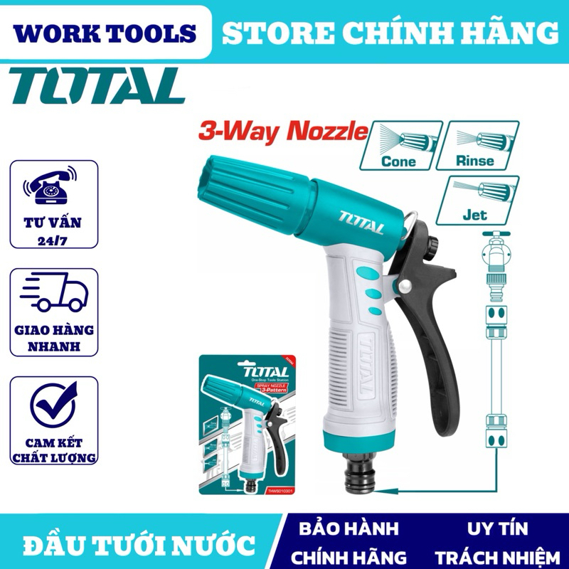 TOTAL Vòi xịt nước 3 chế độ THWS010301 | Shopee Việt Nam