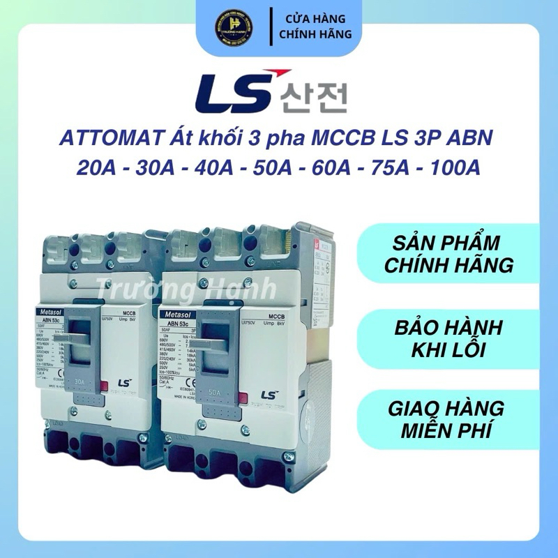 ATTOMAT Át khối 3 pha mccB LS 3P ABN 30-100A | Shopee Việt Nam