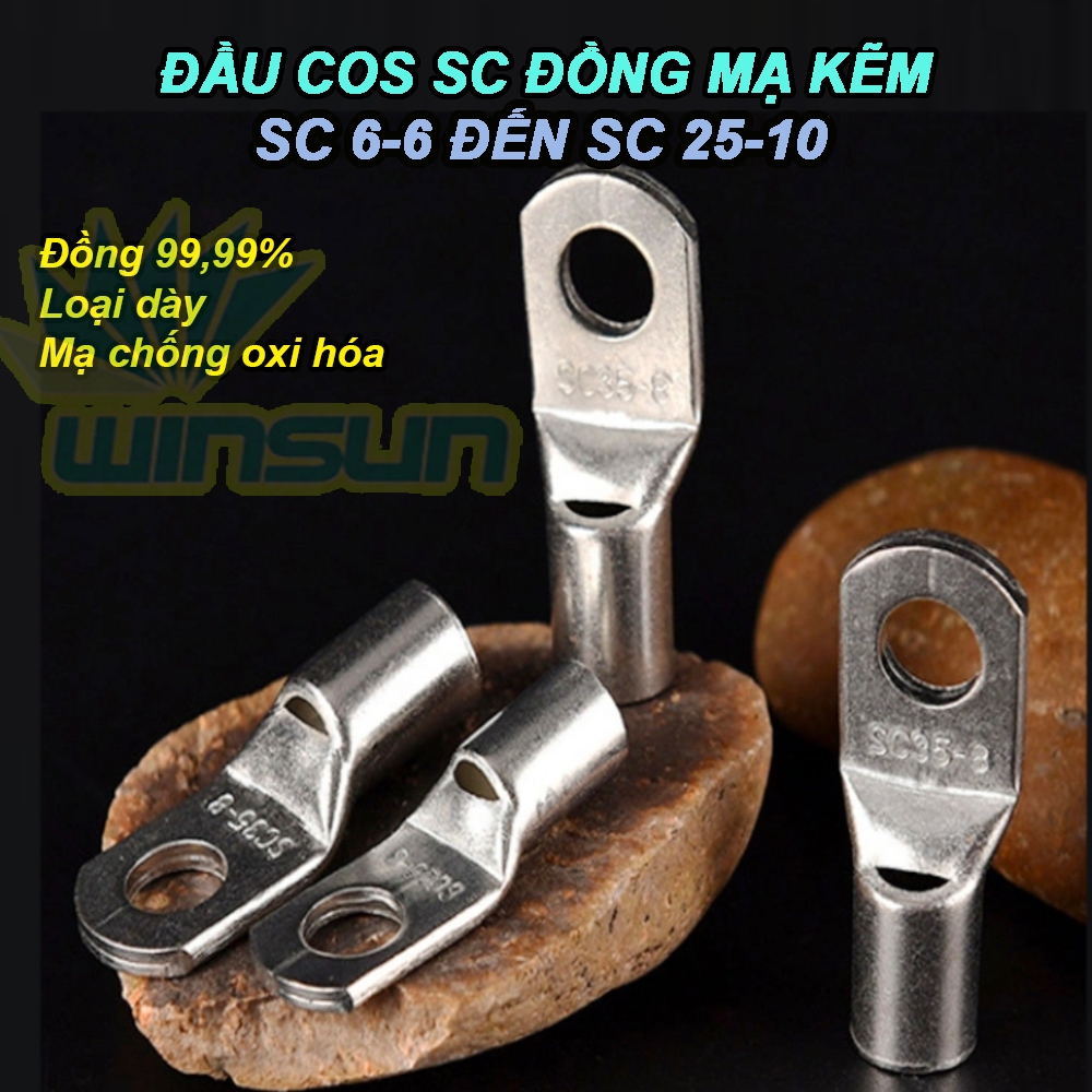 Đầu cos SC đồng mạ kẽm chất lượng cao SC35-8 đến SC 120-16 mạ chống oxi ...