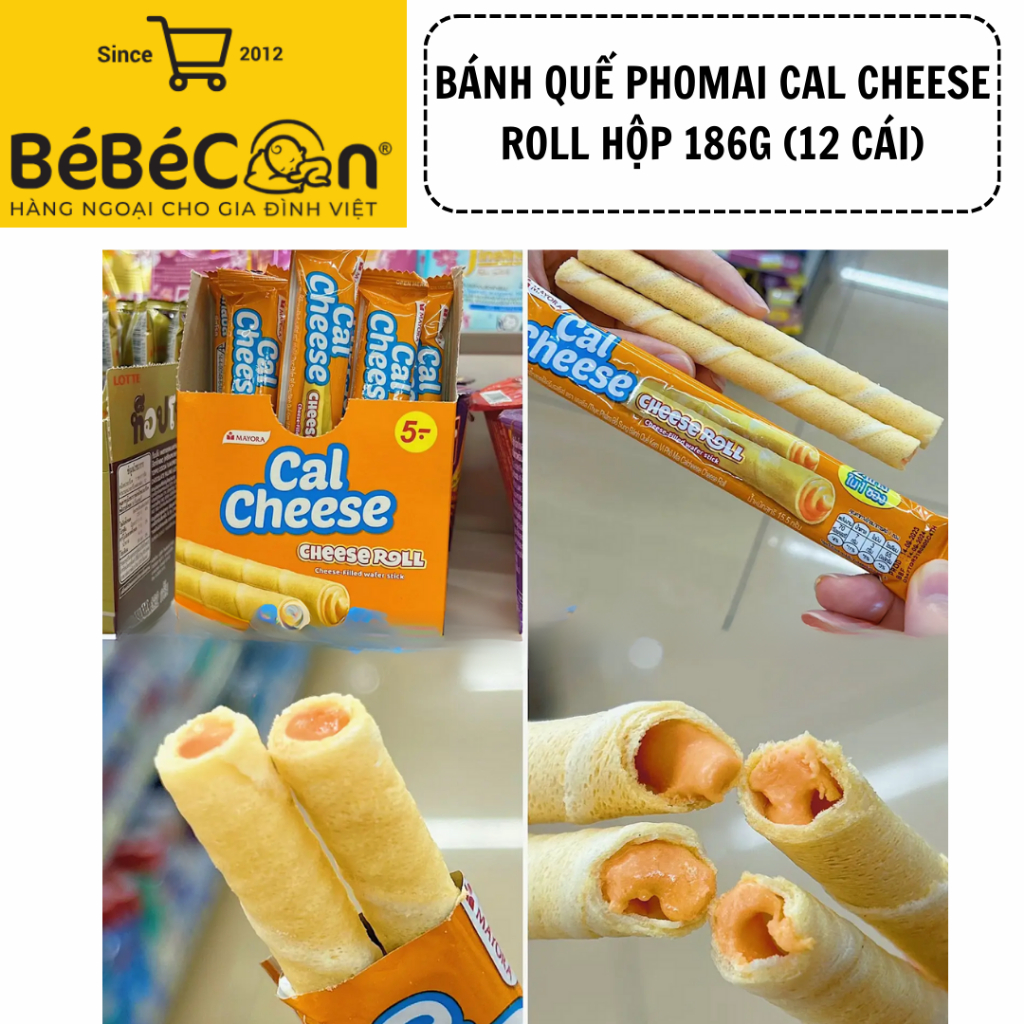 Bánh Quế Nhân Phô Mai Cal Cheese Roll Hộp 186G X 12pcs | Shopee Việt Nam