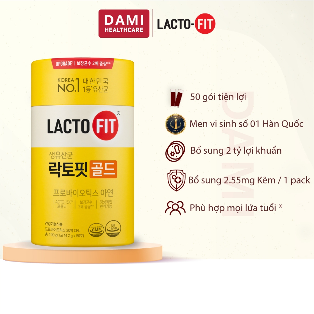 Hộp 50 Gói Men Vi Sinh LACTO-FIT GOLD Bổ Sung Lợi Khuẩn Cải Thiện Đường ...