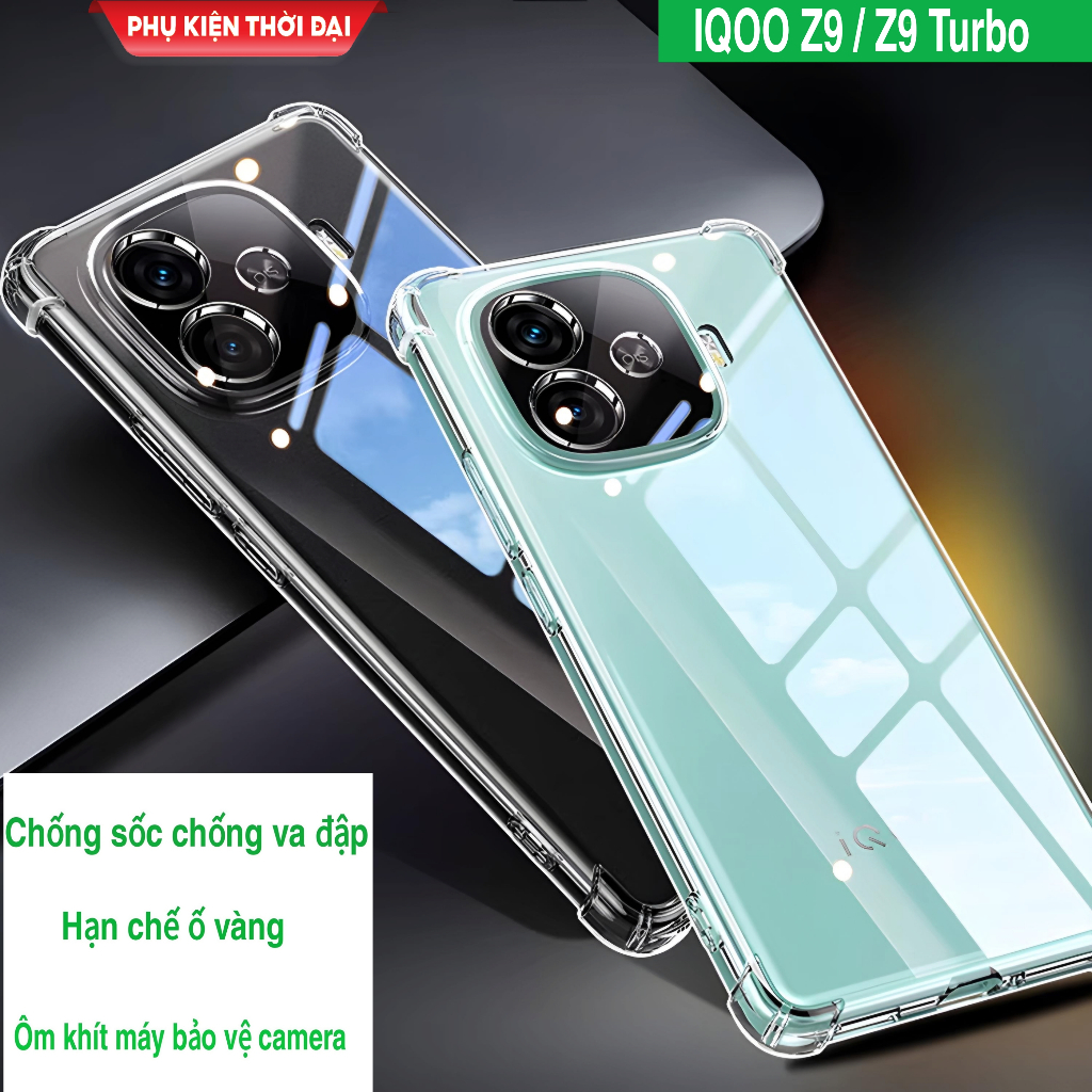 Ốp lưng iQOO Z9 / Z9 Turbo / Z9 Turbo+ / Neo 9 dẻo / Neo 10 TPU trong suốt chống sốc bảo vệ 4 ...