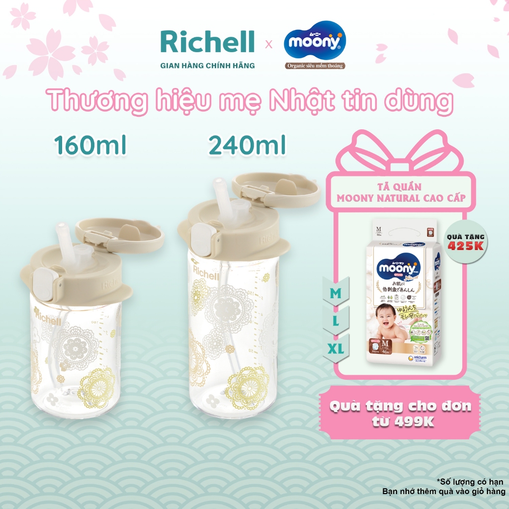 Bình ống hút RICHELL Nhật RICHELL Nhật AQ Slim chống sặc | Baby ...