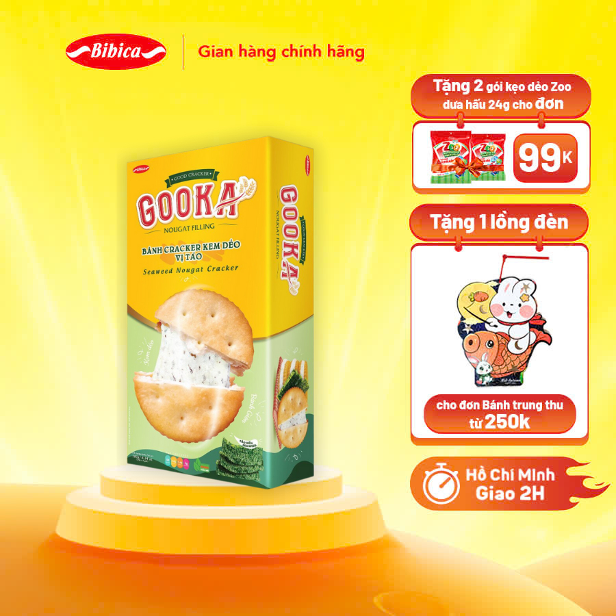 Bánh Gooka Cracker Nougat Filling Vị Tảo Biển Bibica | Shopee Việt Nam