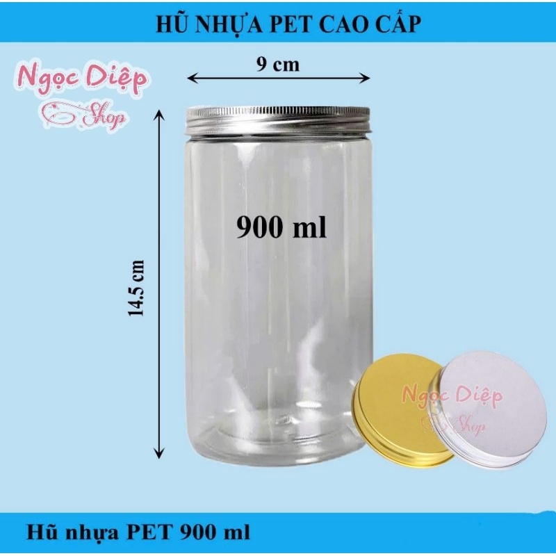 [GIÁ GỐC ] Hộp Hũ Nhựa PET 900ml Nắp Nhôm - Đựng Thực Phẩm Đồ Khô Ngũ Cốc | Shopee Việt Nam