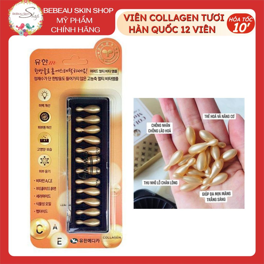 Viên Collagen Tươi Bôi Da Hàn Quốc AMMUD MULTI VITA CAPSULE AMPOULE Vỉ ...