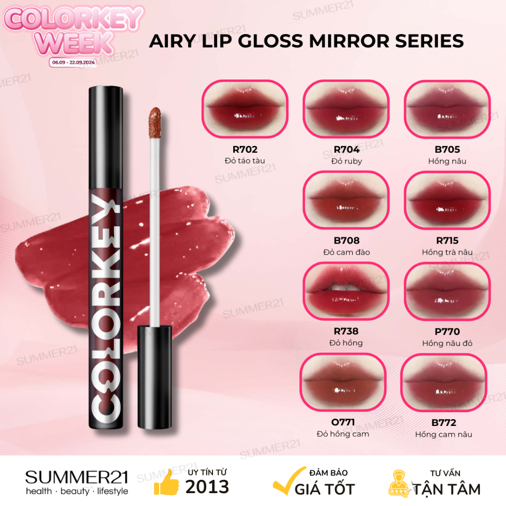 Son tint bóng COLORKEY AIRY MIRROR SERIES 1.7G | Shopee Việt Nam