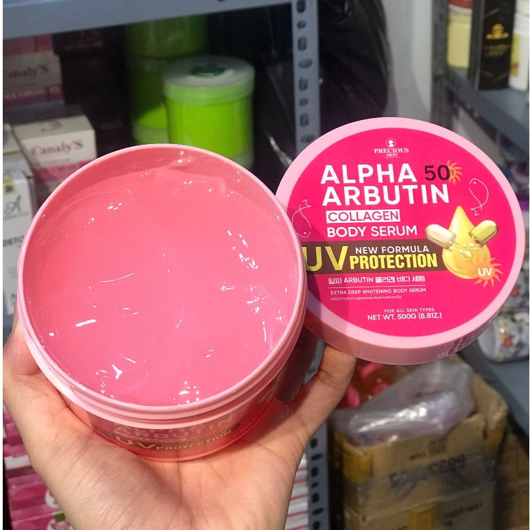 Serum Kích Trắng Alpha Arbutin Collagen Body Serum SPF50 500g (serum thạch hồng) | Shopee Việt Nam