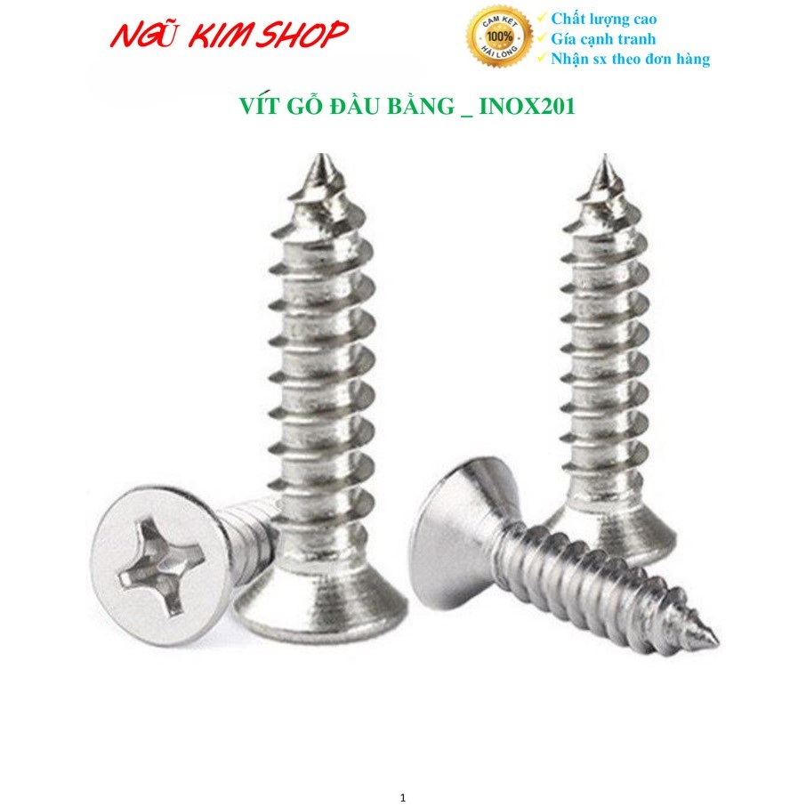 VÍT BẮT GỖ ĐẦU BẰNG 4Ly _ Inox201 | Shopee Việt Nam