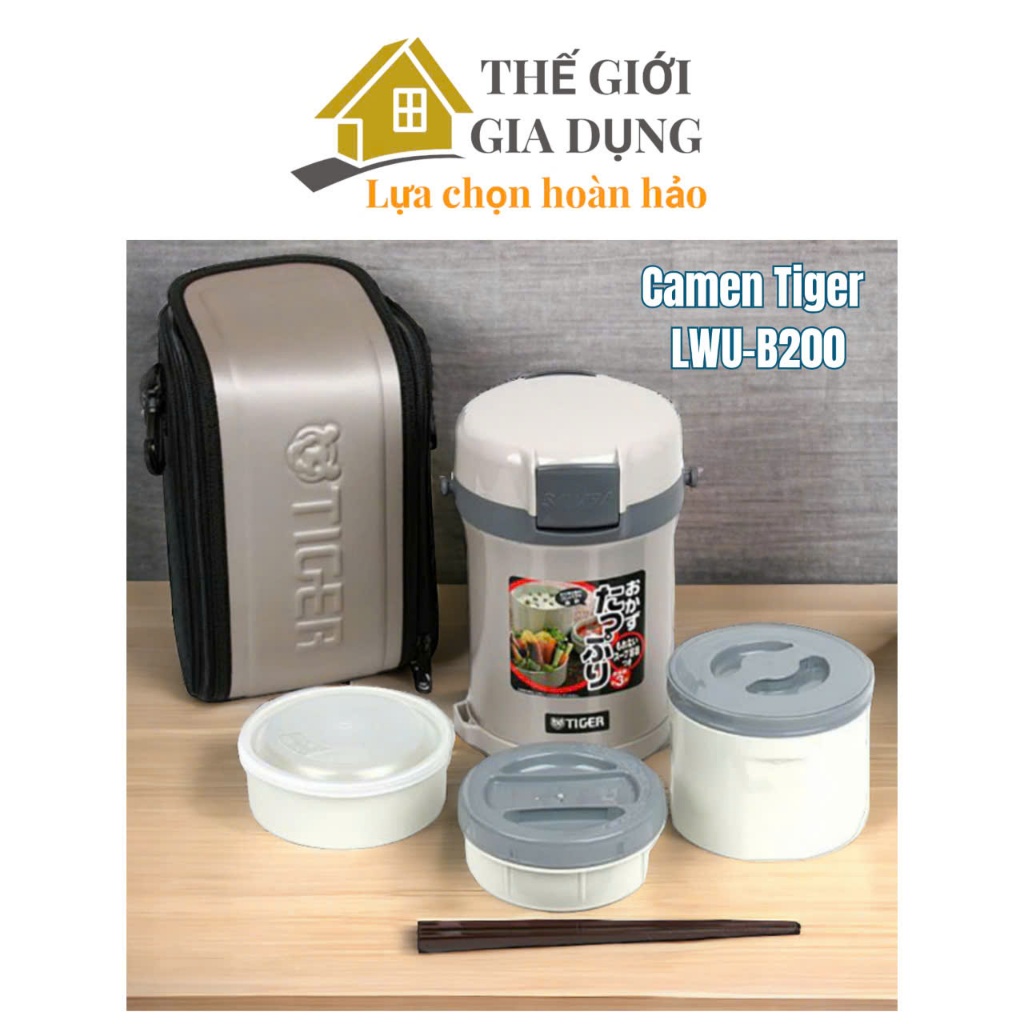 Cà men cơm giữ nhiệt Tiger 3 ngăn LWU-B200 [1.41L] | Shopee Việt Nam