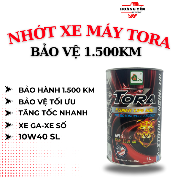 Dầu Nhớt Xe Máy Lon Cao Cấp TORA 10W40 SL Bảo vệ 1.500KM Lon Tròn | Shopee Việt Nam