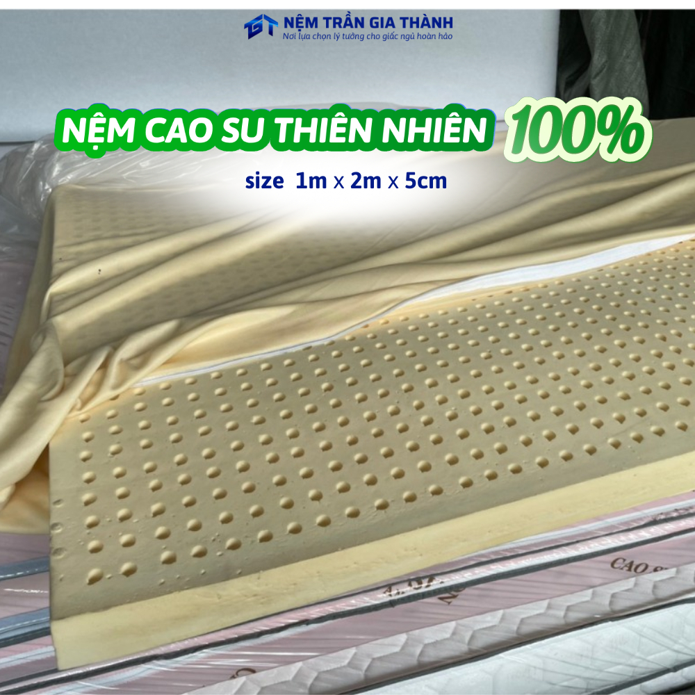 Nệm cao su thiên nhiên 100%,bảo hành xẹp, freeship size 100cm x 200cm ...