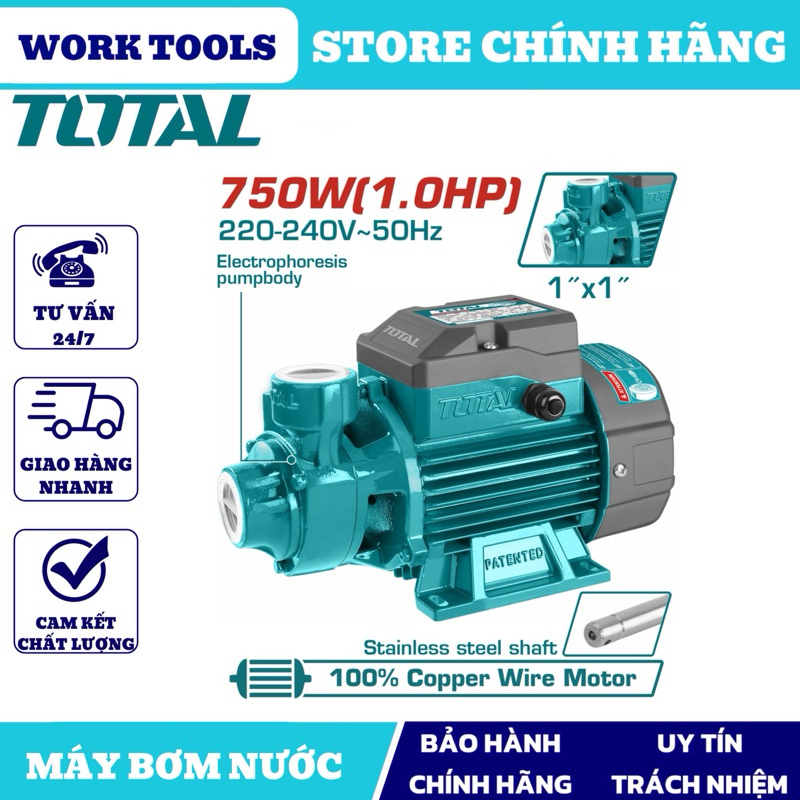TOTAL Máy Bơm Nước 750W 1HP TWP17506 | Shopee Việt Nam