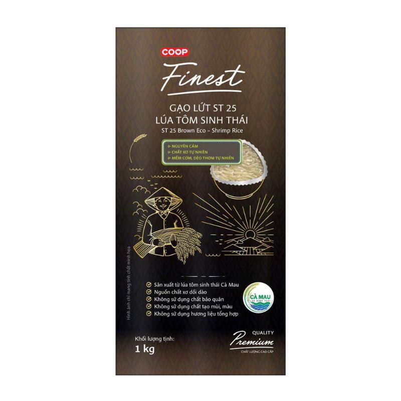 [DATE MỚI] Gạo Lứt ST25 Thượng Hạng Lúa Tôm Sinh Thái Coop Finest 1kg ...