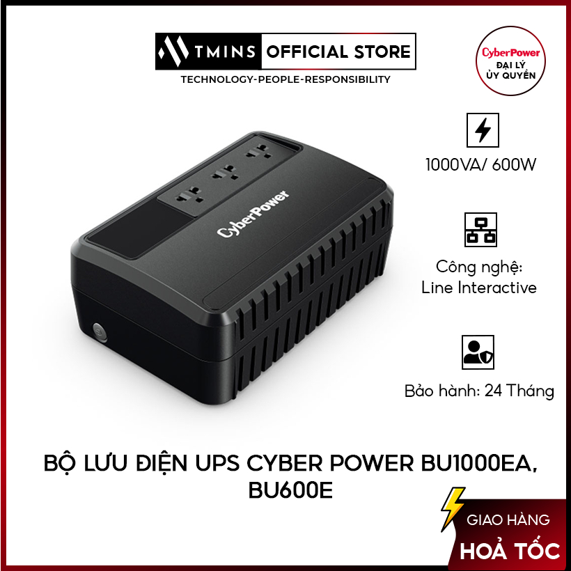 Bộ lưu điện UPS Cyber Power BU1000EA, BU600E - Hàng chính hãng | Shopee ...