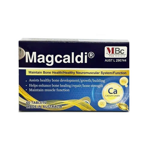 Magcalci hộp 60 viên canxi hữu cơ (úc maxbiocare). Bổ sung calci, magie ...