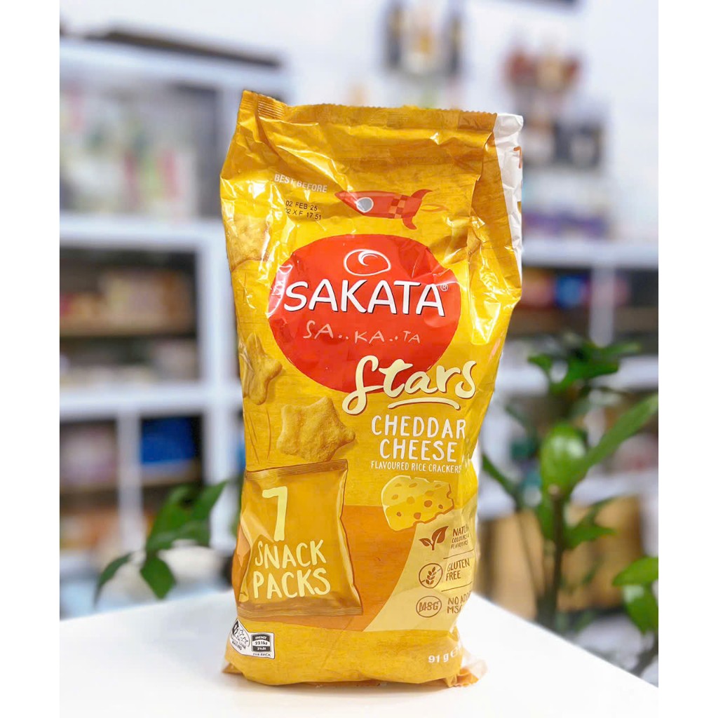(HÀNG ÚC) Bánh snack ngôi sao phô mai cheddar GLUTEN FREE SAKATA Stars ...