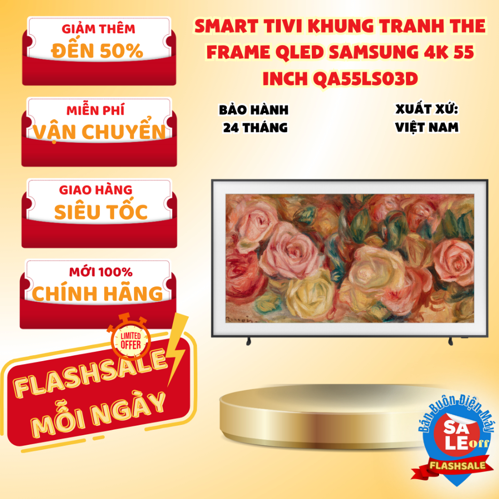 55LS03D Smart Tivi Khung Tranh The Frame QLED Samsung 4K 55 inch QA55LS03DA - QA55LS03D ...
