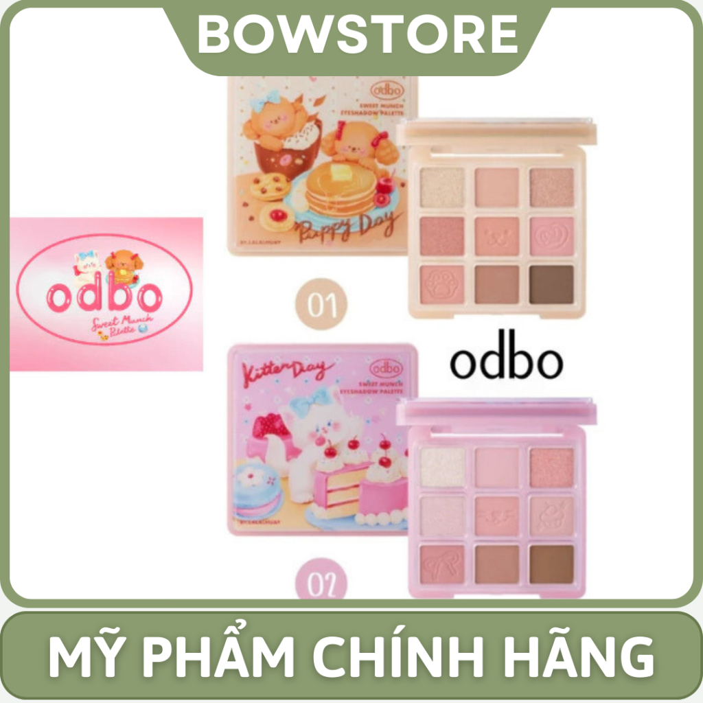 [ODBO] Bảng Mắt ODBO 9 Ô Tặng Kèm Kẹp Tóc Cute OD2024 Sweet Munch Eyeshadow Palette Puppy ...