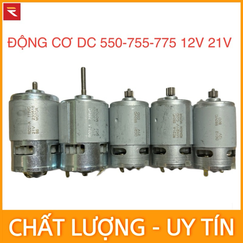 Motor 550 755 775 12V 21V công suất cao, motor chổi than cao cấp ...